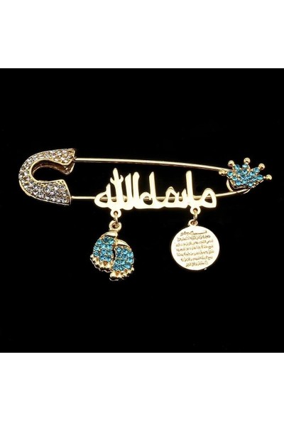 Sahi Aksesuar Arapça Maşallah Yazılı Bebek Yaka Iğnesi 33