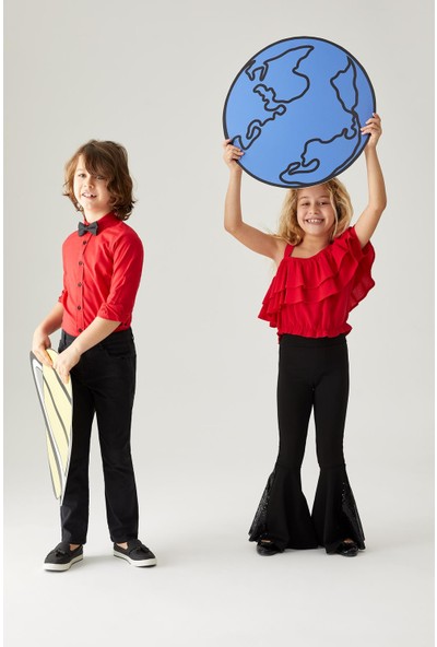 Defacto Kız Çocuk Tek Omuzlu Volanlı Bluz T6884A621SM