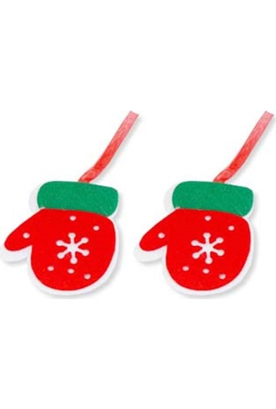 Pandoli Yılbaşı Eldiveni Şekilli Keçe Süs 2 Adet