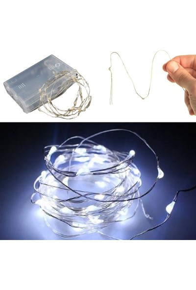 Pandoli Bakır Tel Peri LED 2 Metre Beyaz Renk Pilli LED Işık 20 Ampül Pandoli Bakır Tel Peri LED 2 Metre Beyaz Renk Pilli LED Işık 20 Ampül