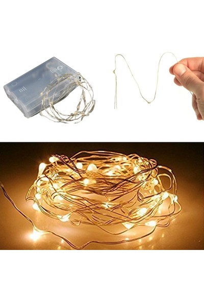 Pandoli Bakır Tel Peri LED 2 Metre Gün Işığı Renk Pilli LED Işık 20 Ampül Pandoli Bakır Tel Peri LED 2 Metre Gün Işığı Renk Pilli LED Işık 20 Ampül