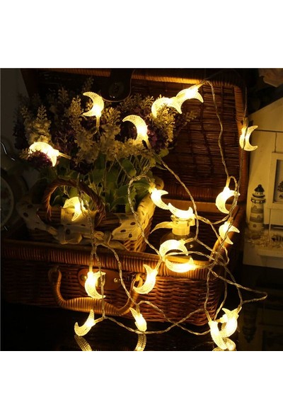 Pandoli Gün Işığı Renkli 20 Ampullü Ay Figürlü Pilli LED Işık 3 Metre Pandoli Gün Işığı Renkli 20 Ampullü Ay Figürlü Pilli LED Işık 3 Metre