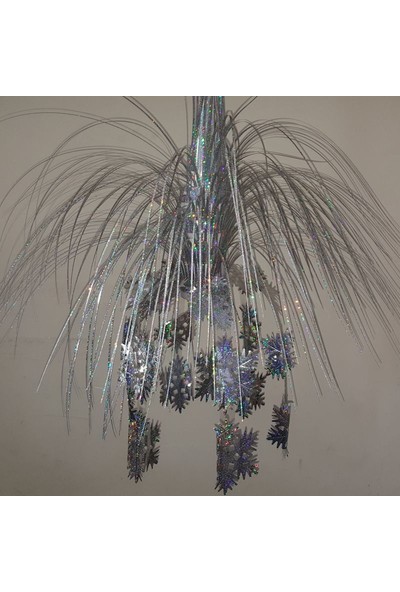 Pandoli Kar Tanesi Şekilli Palmiye Süs Gümüş Renk