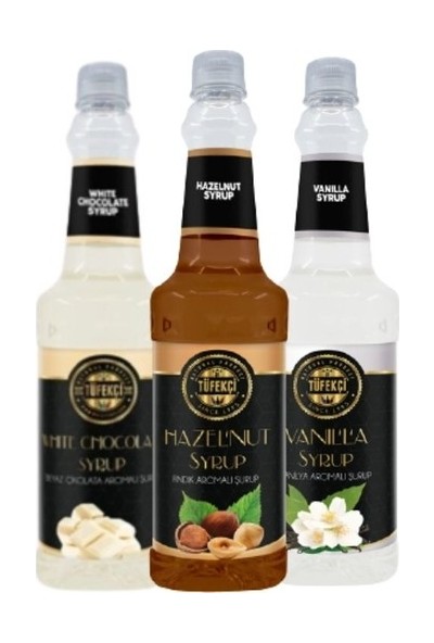 By Tüfekçi 3lü Avantajlı Paket Beyaz Çikolata, Fındık ve Vanilya Şurup 3X750 ml By Tüfekçi 3lü Avantajlı Paket Beyaz Çikolata, Fındık ve Vanilya Şurup 3X750 ml