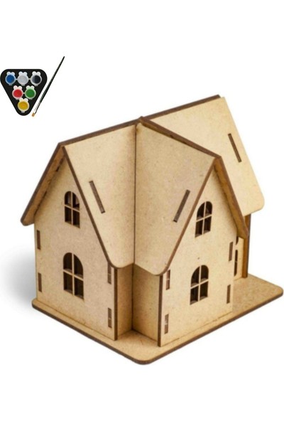 Usta Çocuk Ahşap Villa Boyama Seti Usta Çocuk Ahşap Villa Boyama Seti