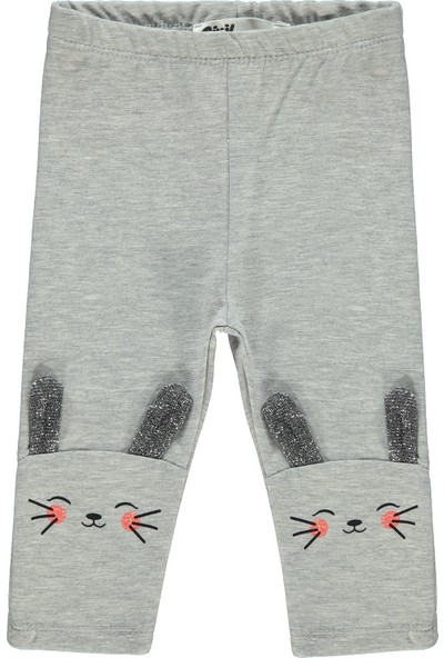 Kujju Kız Bebek Uzun Tayt 6-18 Ay Gri