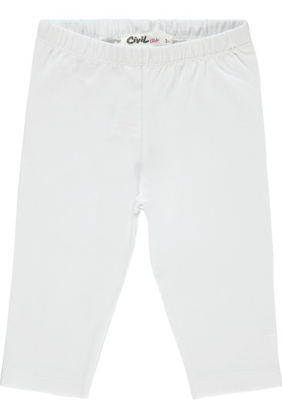 Civil Girls Kız Çocuk Kısa Tayt 2-5 Yaş Beyaz