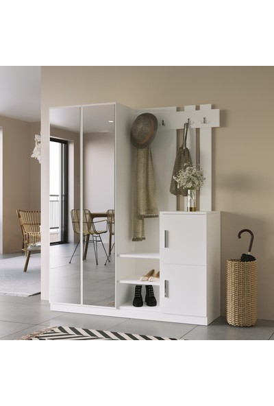 Yurudesign Visor Vestiyer Portmanto Ayakkabılık Beyaz Yurudesign Visor Vestiyer Portmanto Ayakkabılık Beyaz