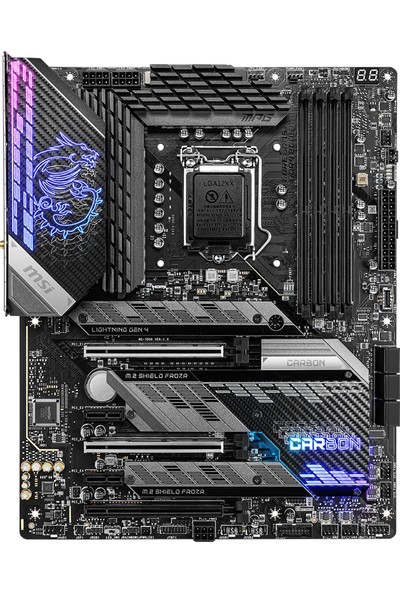 MSI MPG Z590 Gaming Carbon Wifi Soket 1200 DDR4 5333 (OC) PCI-E Gen 4 ,M.2 USB3.2 1x 2.5G LAN Wi-Fi 6 ATX Anakart MSI MPG Z590 Gaming Carbon Wifi Soket 1200 DDR4 5333 (OC) PCI-E Gen 4 ,M.2 USB3.2 1x 2.5G LAN Wi-Fi 6 ATX Anakart