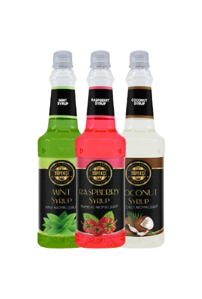 By Tüfekçi 3lü Avantajlı Paket Nane, Frambuaz ve Hindistan Cevizi Şurup 3X750ML By Tüfekçi 3lü Avantajlı Paket Nane, Frambuaz ve Hindistan Cevizi Şurup 3X750ML