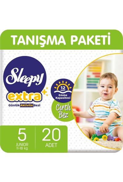 Sleepy Extra Günlük Aktivite Bezi 5 Numara Junior 20'li Sleepy Extra Günlük Aktivite Bezi 5 Numara Junior 20'li