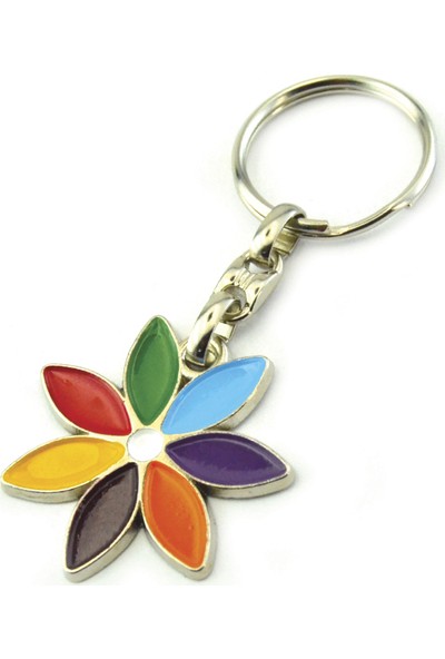 Anahtarlık Sepeti Renkli Çiçek Anahtarlık