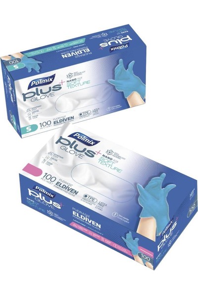 Polmix Plus Mavi Glove Pudrasız Eldiven Nano Tech 100'LÜ Small Polmix Plus Mavi Glove Pudrasız Eldiven Nano Tech 100'LÜ Small