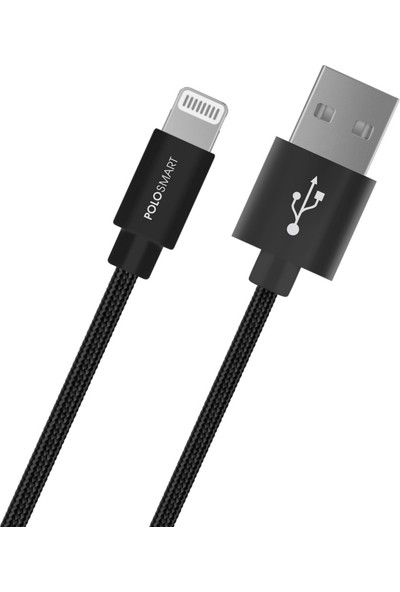 Polosmart PSM07 1 Metre Siyah Lightning Hızlı Şarj Kablosu Polosmart PSM07 1 Metre Siyah Lightning Hızlı Şarj Kablosu