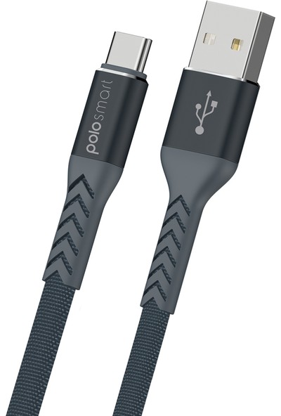 Polosmart PSM38 Type-C Süper Hızlı Şarj ve Data Kablosu 50cm