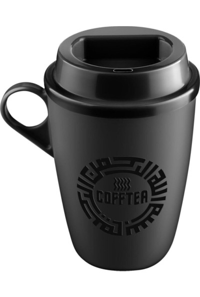 Tuffex Kahve Bardağı- Mug - Taşınabilir - Kulplu Siyah
