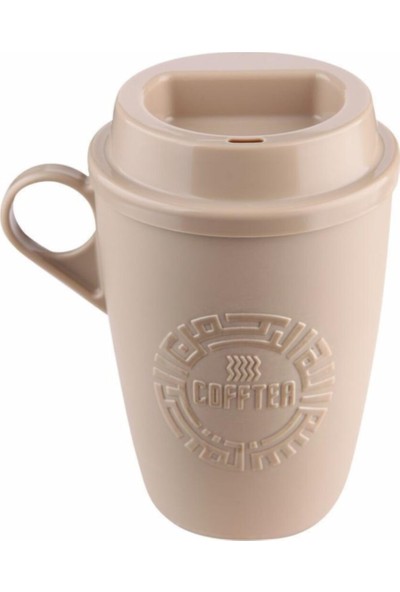 Tuffex Kahve Bardağı- Mug - Taşınabilir - Kulplu Krem