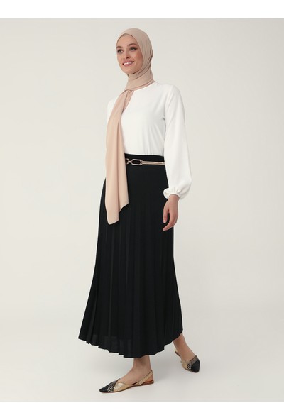 Refka Woman Piliseli Tam Boy 95 Cm Etek - Siyah - Refka Woman