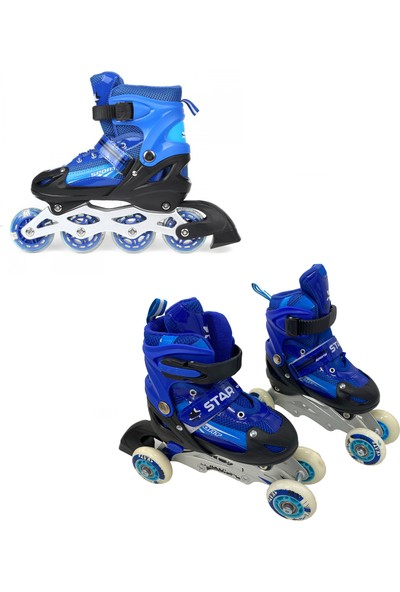 Universal Çocuk Pateni 2+2 Teker Alıştırma Teker ve Numara Ayarlı Başlangıç Pateni 4 Tekeri Işıklı Universal Çocuk Pateni 2+2 Teker Alıştırma Teker ve Numara Ayarlı Başlangıç Pateni 4 Tekeri Işıklı