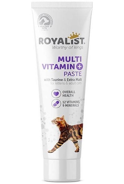 Royalist Taurin ve Mineral Katkılı Genel Sağlık Destekleyici Kedi Multivitamin Paste 100 gr Royalist Taurin ve Mineral Katkılı Genel Sağlık Destekleyici Kedi Multivitamin Paste 100 gr
