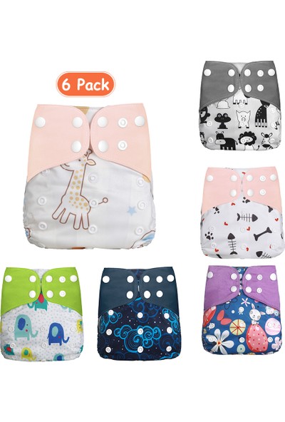 Life 6 Adet Ayarlanabilir Yıkanabilir Bebek Bezi (Yurt Dışından)