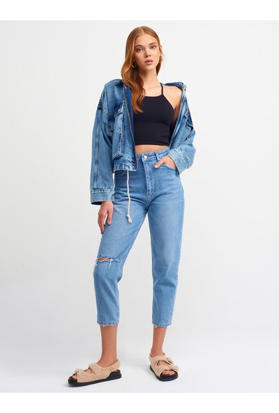 Dilvin 6469 Yarasa Kol Önü Cepli Mont-Lacivert