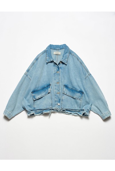 Dilvin 6438 Önü Cepli Geniş Mont-Mavi