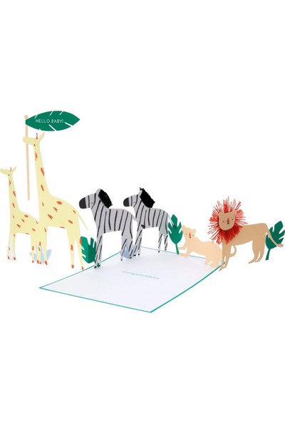 Meri Meri Safari Tebrik Kartı Meri Meri Safari Tebrik Kartı