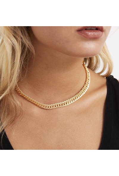 Cosibella Kadın Altın Kaplama Kalın Desenli Zincir Kolye Cosibella Kadın Altın Kaplama Kalın Desenli Zincir Kolye