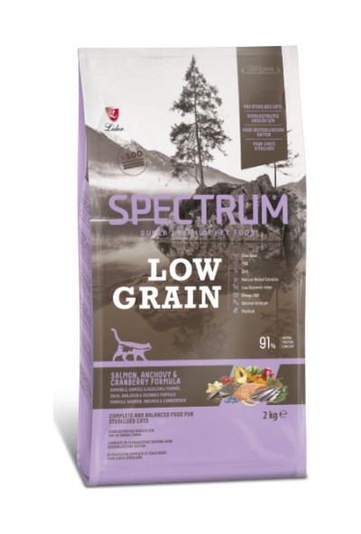 Spectrum Low Grain Kısırlaştırılmış Yetişkin Kedi Maması Somonlu&hamsili&kızılcıklı 2 kg Spectrum Low Grain Kısırlaştırılmış Yetişkin Kedi Maması Somonlu&hamsili&kızılcıklı 2 kg