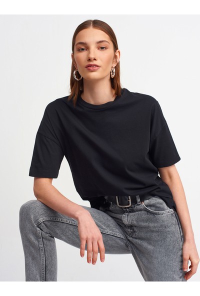Dilvin 3683 Basic T-Shirt-Siyah