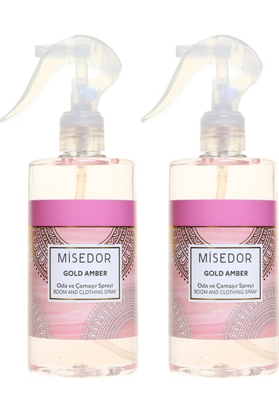 Misedor 2 Li Set Gold Amber Oda ve Çamaşır Parfümü 330 ml