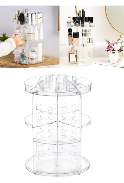 Pazarika Şeffaf 360 Dönebilen Makyaj Organizeri