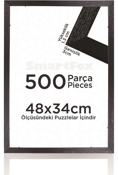 Smartfox Puzzle ve Yapboz Çerçevesi 500 Parça Için 48CMX34CM Ebatında Siyah Smartfox Puzzle ve Yapboz Çerçevesi 500 Parça Için 48CMX34CM Ebatında Siyah