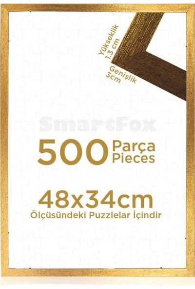 Smartfox Puzzle ve Yapboz Çerçevesi 500 Parça Için 48CMX34CM Ebatında Altın Sarısı (Gold) Smartfox Puzzle ve Yapboz Çerçevesi 500 Parça Için 48CMX34CM Ebatında Altın Sarısı (Gold)