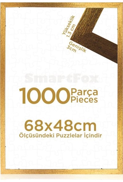 Smartfox Puzzle ve Yapboz Çerçevesi 1000 Parça Için 68CMX48CM Ebatında Altın Sarısı (Gold) Smartfox Puzzle ve Yapboz Çerçevesi 1000 Parça Için 68CMX48CM Ebatında Altın Sarısı (Gold)