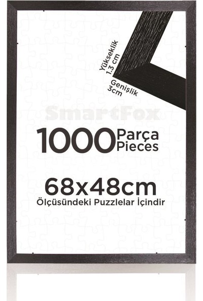 Smartfox Puzzle ve Yapboz Çerçevesi 1000 Parça Için 68CMX48CM Ebatında Siyah Smartfox Puzzle ve Yapboz Çerçevesi 1000 Parça Için 68CMX48CM Ebatında Siyah