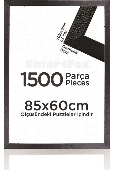 Smartfox Puzzle ve Yapboz Çerçevesi 1500 Parça Için 85CMX60CM Ebatında Siyah Smartfox Puzzle ve Yapboz Çerçevesi 1500 Parça Için 85CMX60CM Ebatında Siyah