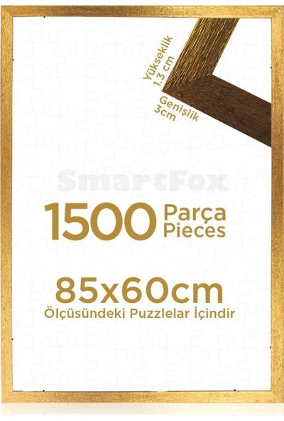 Smartfox Puzzle ve Yapboz Çerçevesi 1500 Parça Için 85CMX60CM Ebatında Altın Sarısı (Gold) Smartfox Puzzle ve Yapboz Çerçevesi 1500 Parça Için 85CMX60CM Ebatında Altın Sarısı (Gold)
