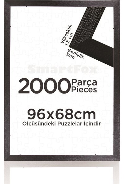 Smartfox Puzzle ve Yapboz Çerçevesi 2000 Parça Için 96CMX68CM Ebatında Siyah Smartfox Puzzle ve Yapboz Çerçevesi 2000 Parça Için 96CMX68CM Ebatında Siyah