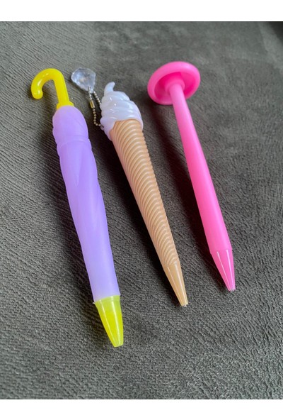 Dondurma, Mantar, Şemsiye Kalem Seti 3'lü Dondurma, Mantar, Şemsiye Kalem Seti 3'lü