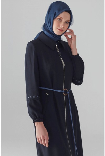 Zühre Fermuar & Kemer Detaylı Pardesü Lacivert 10990 Zühre Fermuar & Kemer Detaylı Pardesü Lacivert 10990
