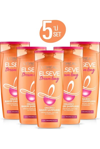 Elseve Dream Long Onarıcı Bakım Şampuanı 360 ml 5'li Seti Elseve Dream Long Onarıcı Bakım Şampuanı 360 ml 5'li Seti