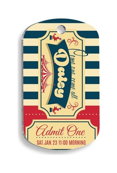 Pet Tag Art Sirk Bileti Kedi ve Köpek Künyesi Pet Tag Art Sirk Bileti Kedi ve Köpek Künyesi