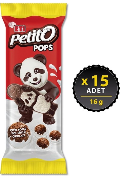 Eti Petito Pops 16 g x 15 Adet Eti Petito Pops 16 g x 15 Adet