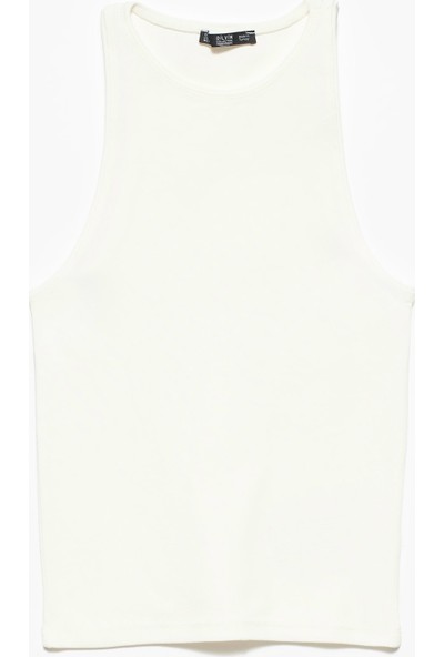 Dilvin 3694 Halter Yaka Tshirt-Ekru
