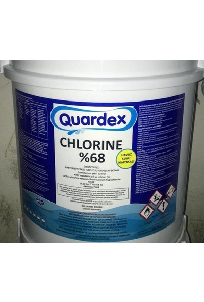 Quardex Havuz Kimyasalı Granül Aktif %68 Şok Toz Klor 25 kg Quardex Havuz Kimyasalı Granül Aktif %68 Şok Toz Klor 25 kg