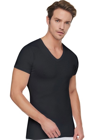 Tutku 6 Adet %100 Pamuklu V Yaka Erkek Kısa Kol Atlet