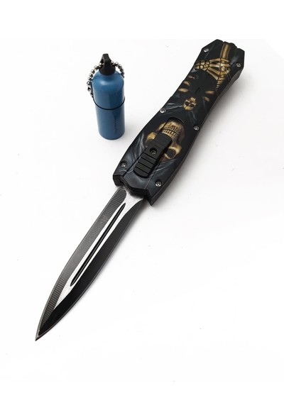 22 cm Polipropilen Kabze Tam Otomatik Kılıflı Microtech Çakmaklı 22 cm Polipropilen Kabze Tam Otomatik Kılıflı Microtech Çakmaklı