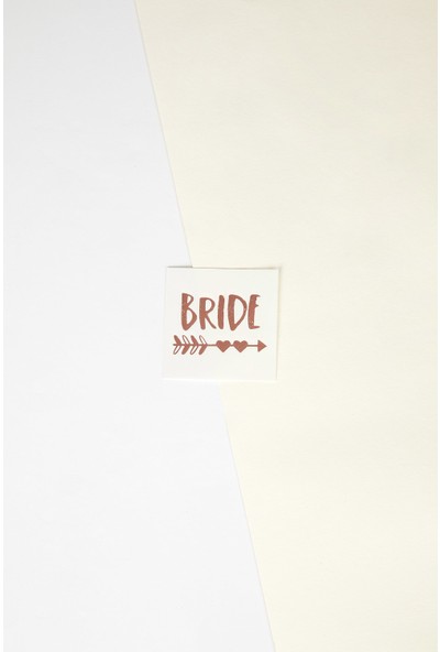 Rose Gold Yapıştırmalı Dövme Bride Yazılı Kalpli Oklu Rose Gold Yapıştırmalı Dövme Bride Yazılı Kalpli Oklu